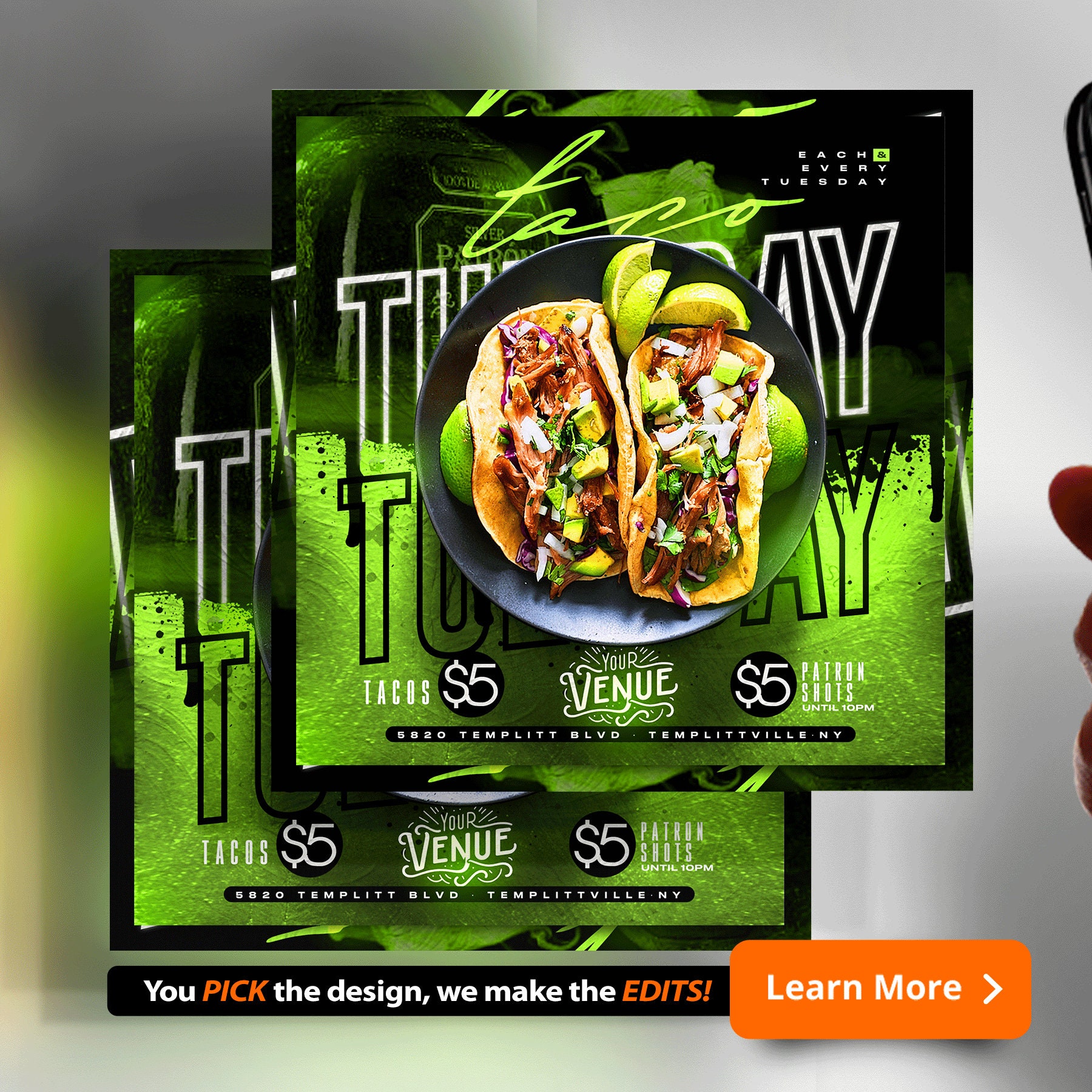 Taco Tuesday Flyer, Premade Flyer Template, Event Flyer, Party Flyer ...