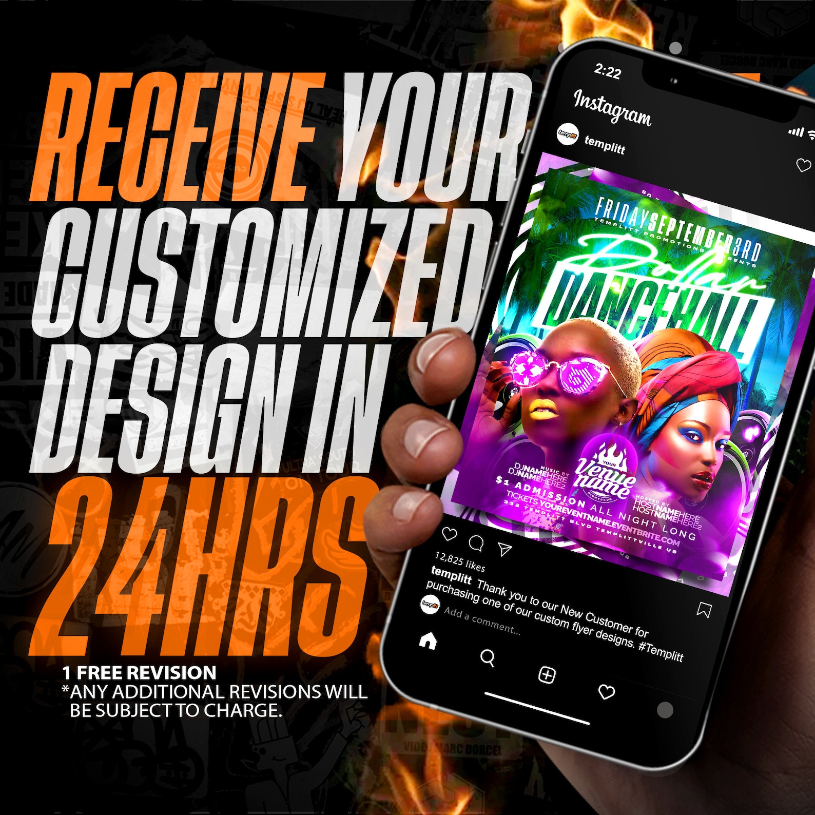 Dancehall Party Flyer, Premade Flyer Template, Event Flyer, Night Club ...