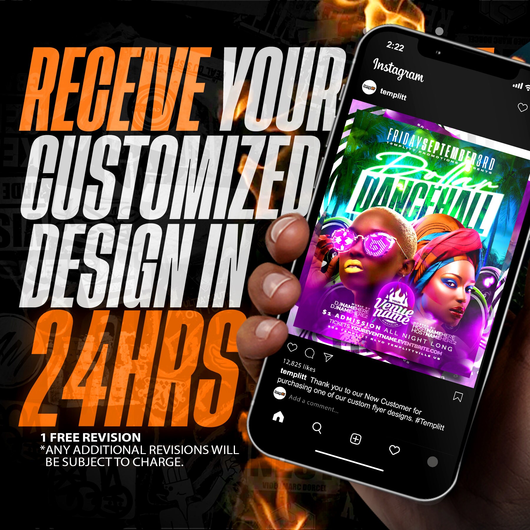 Dancehall Party Flyer, Premade Flyer Template, Event Flyer, Night Club ...