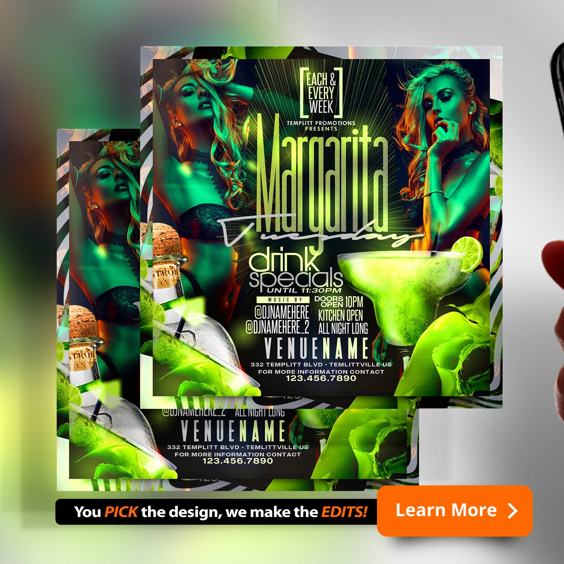 Margarita Tuesday Party Flyer, Premade Flyer Template, Event Flyer ...