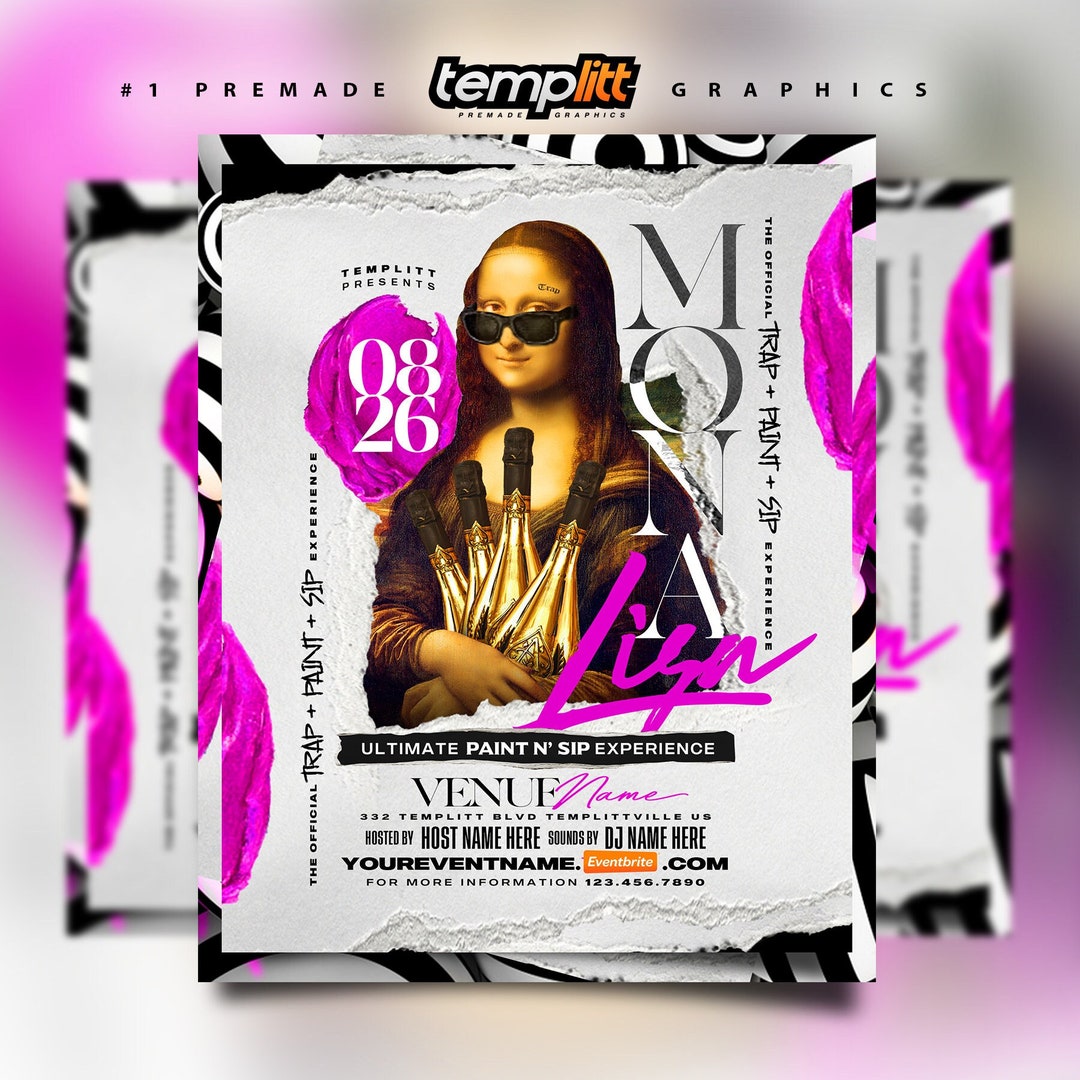 Trap Paint N Sip Flyer, Premade Flyer Template, Club Flyer, Party Flyer ...