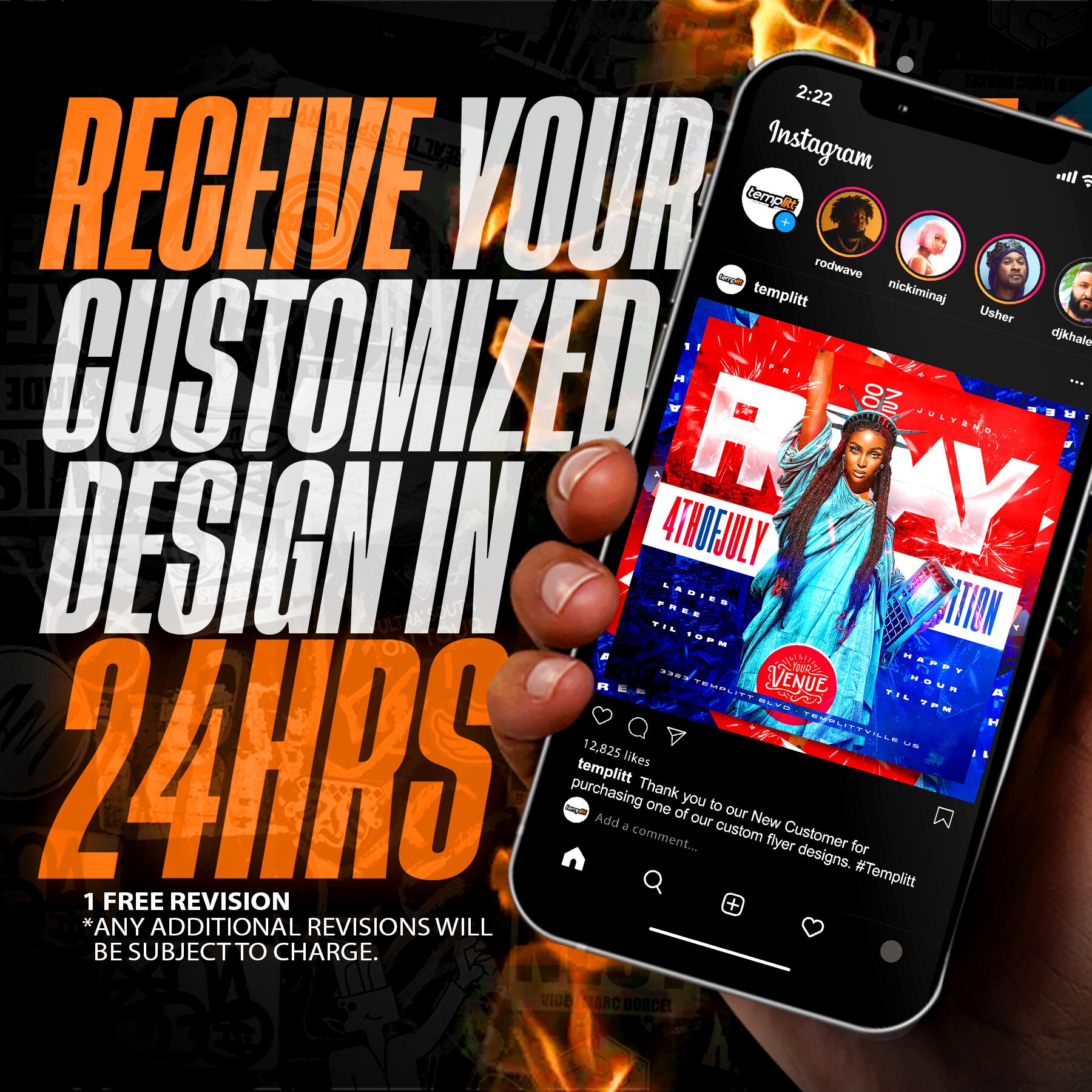 4th of July Party Flyer, Premade Flyer Template, Event Flyer, Night ...