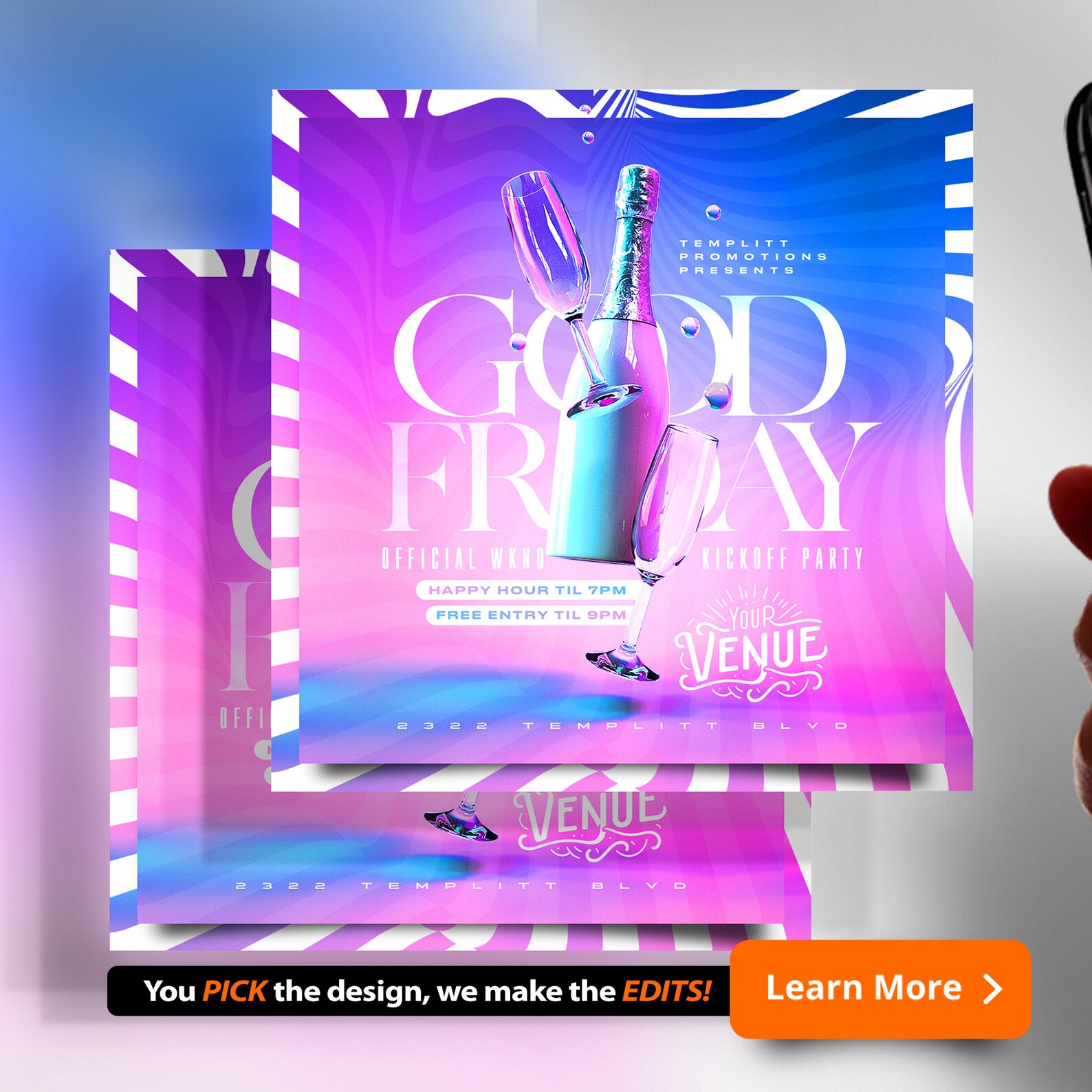 Good Friday Party Flyer, Premade Flyer Template, Event Flyer, Night ...
