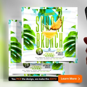 Brunch Flyer, Premade Flyer Template, Brunch Invitation, Club Flyer ...
