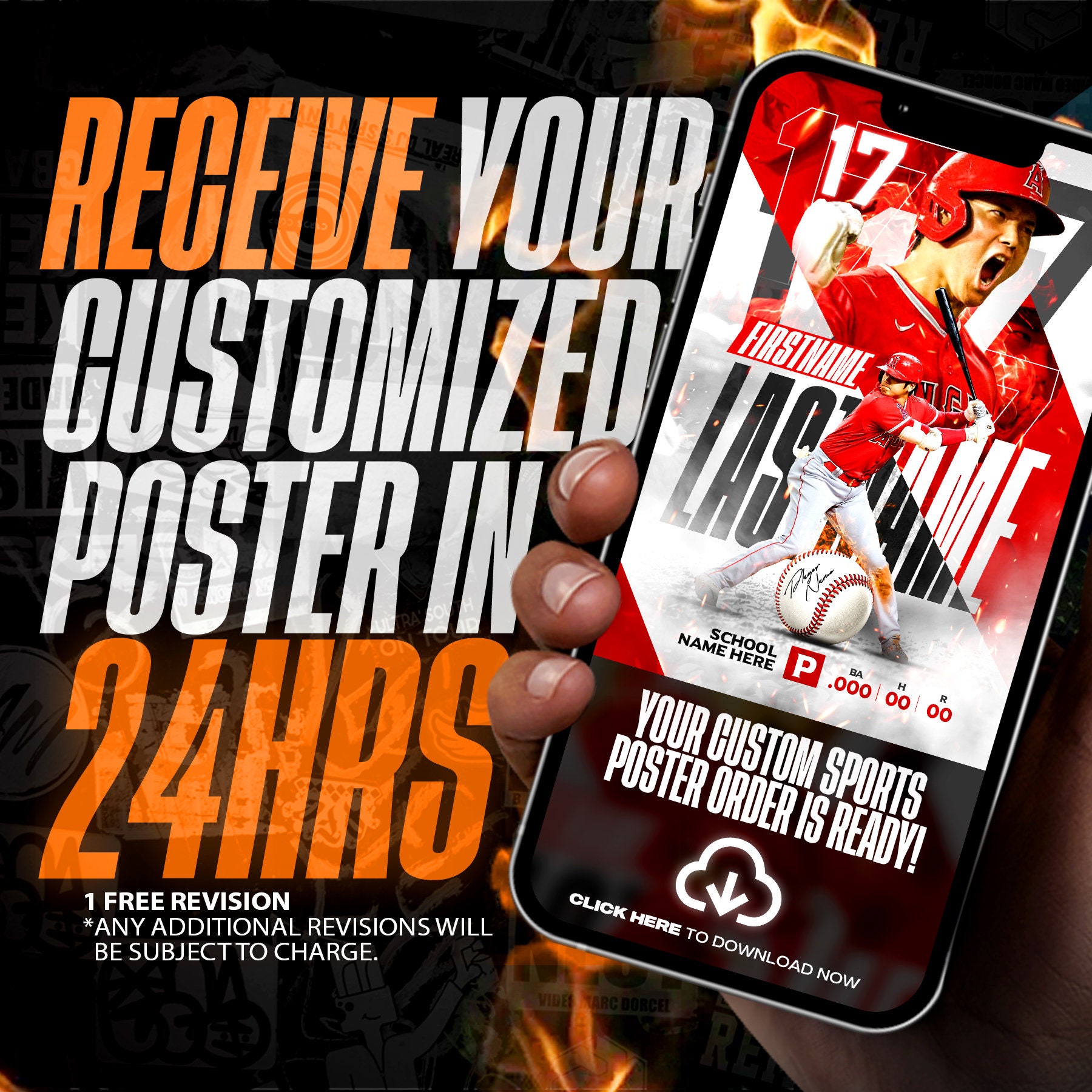 Custom Baseball Poster, Sports Poster Template, Senior Night Banner ...