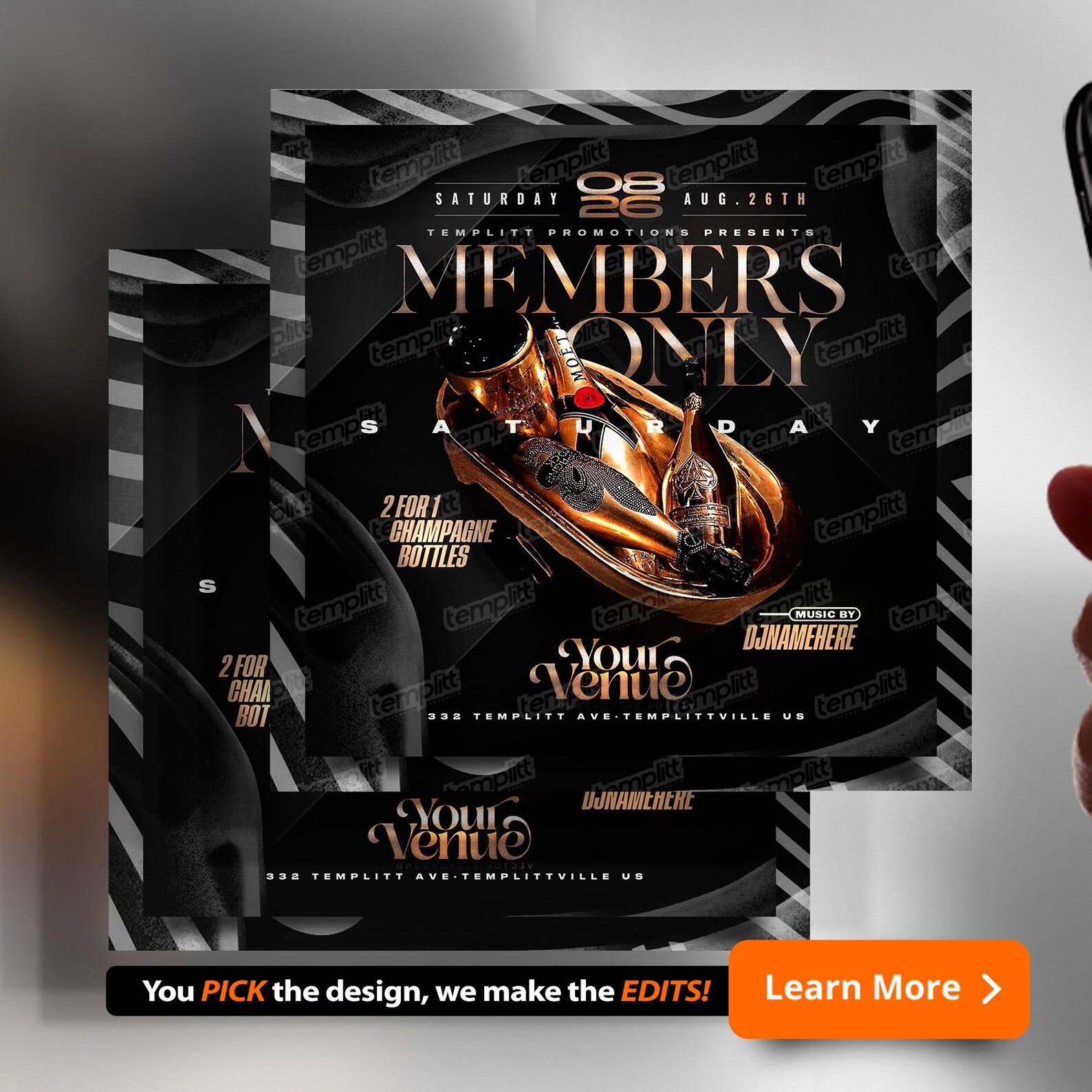 Saturday Party Flyer, Premade Flyer Template, Event Flyer, Night Club ...