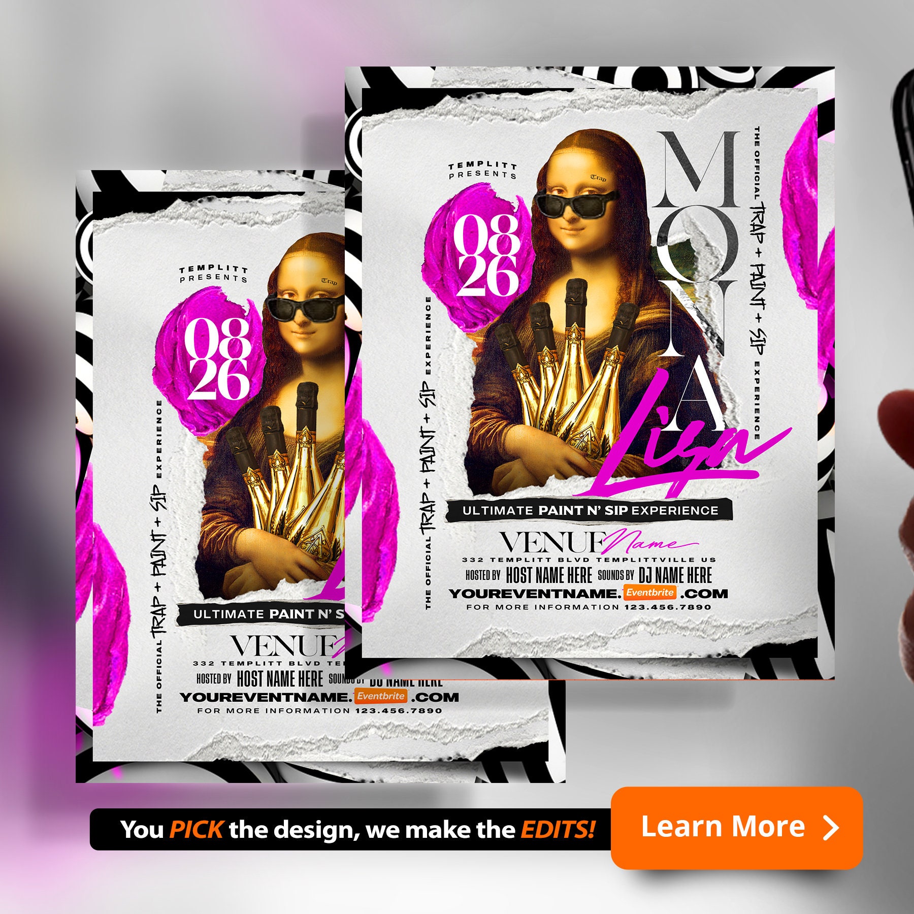 Trap Paint N Sip Flyer, Premade Flyer Template, Club Flyer, Party Flyer ...