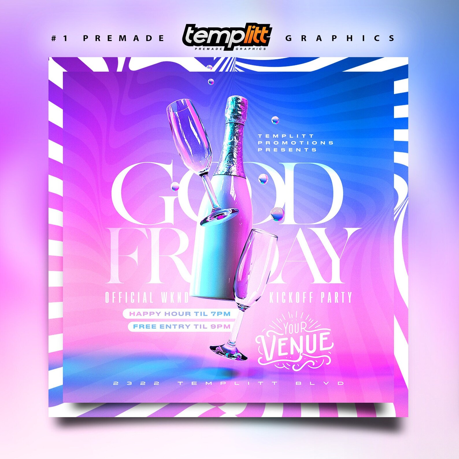 Good Friday Party Flyer, Premade Flyer Template, Event Flyer, Night ...