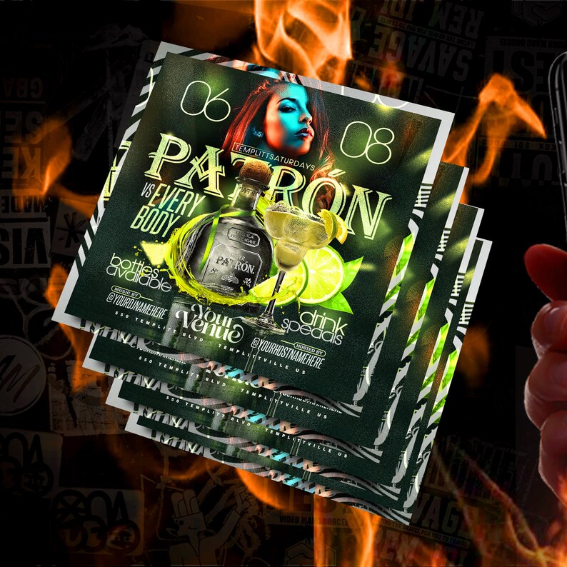 Patron Party Flyer, Premade Flyer Template, Event Flyer, Night Club ...