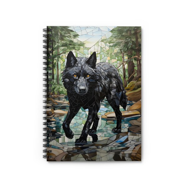Stained Glass Wolf Notebook - Etsy