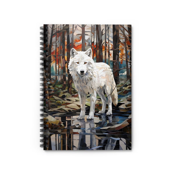 Stained Glass Wolf Notebook - Etsy
