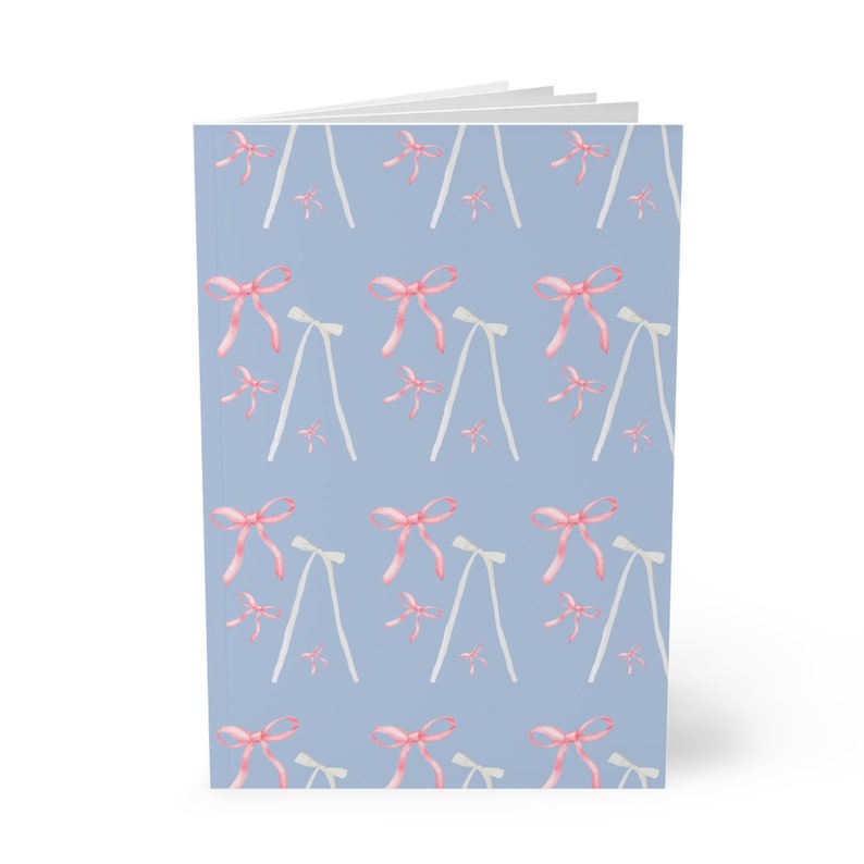 Bows Coquette Aesthetic Lined Paper Notebook Blue Paperback Journal ...