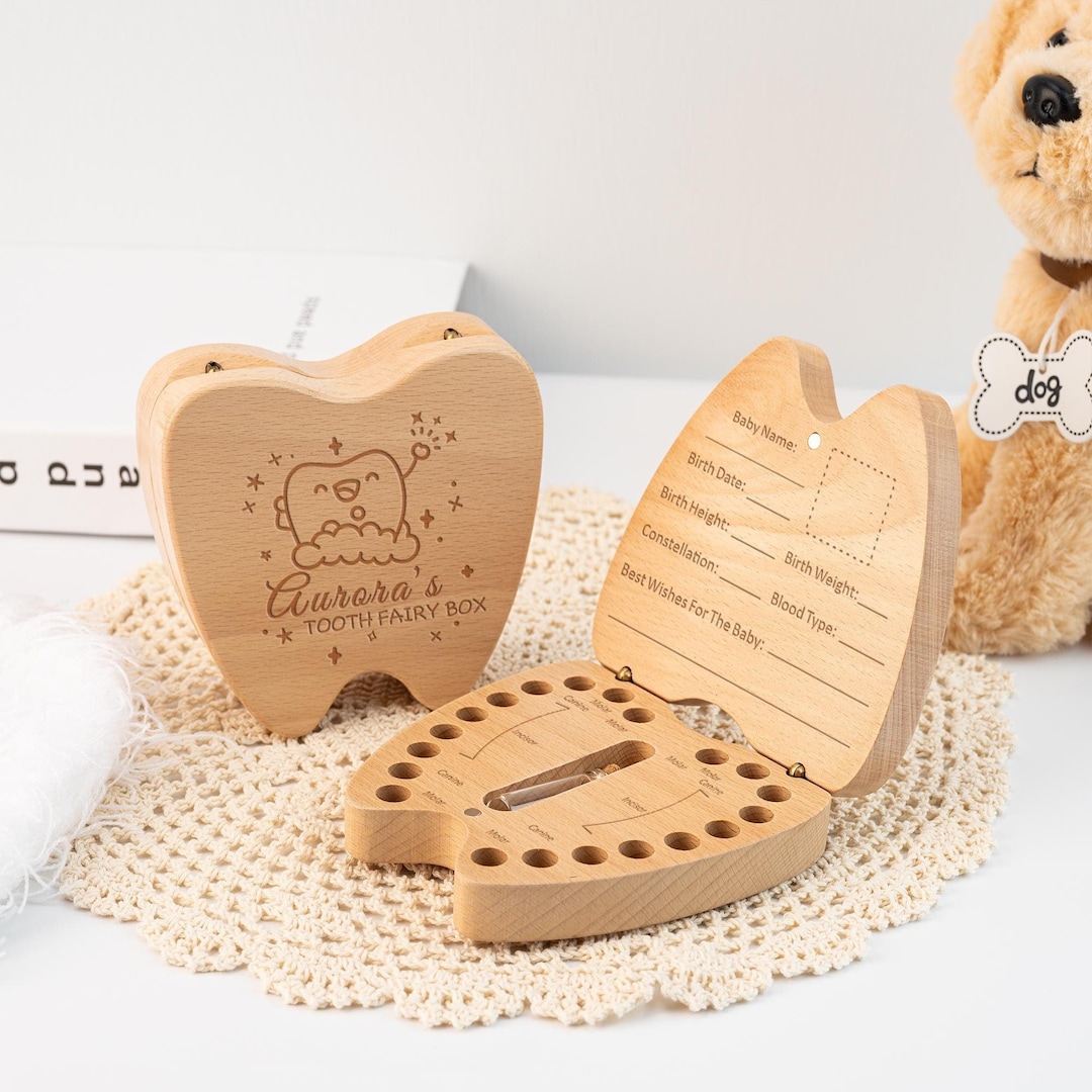 Personalized Wooden Engraved Tooth Fairy Box,custom Child's Name First ...