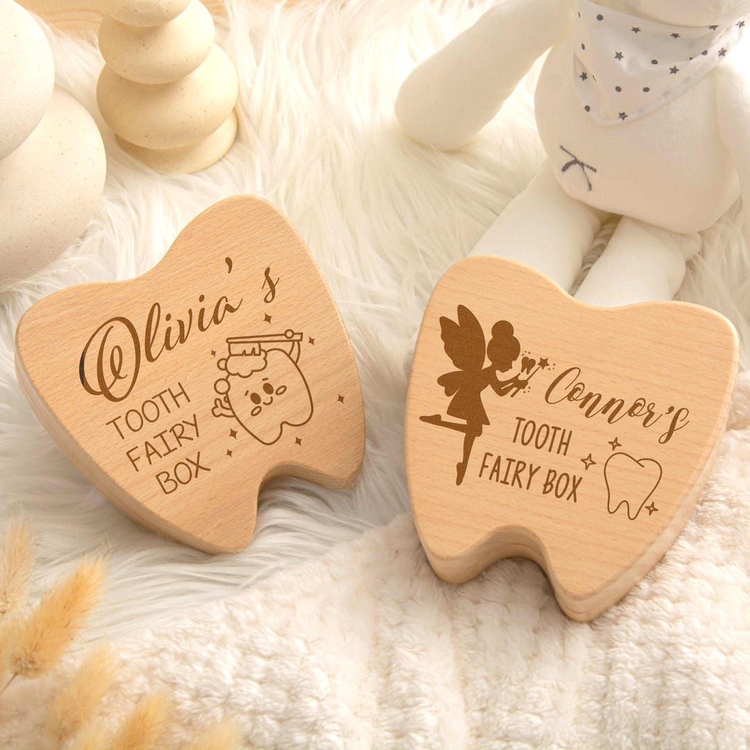Personalized Engraved Tooth Fairy Box, Wooden Tooth Box With Name ...