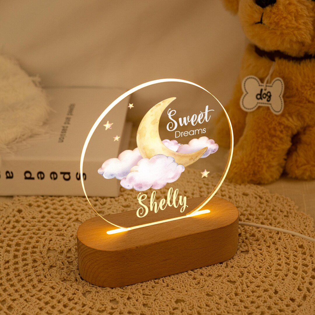 Kid Night Light With Name, Custom Baby Night Light, Bedroom Beside Lamp ...