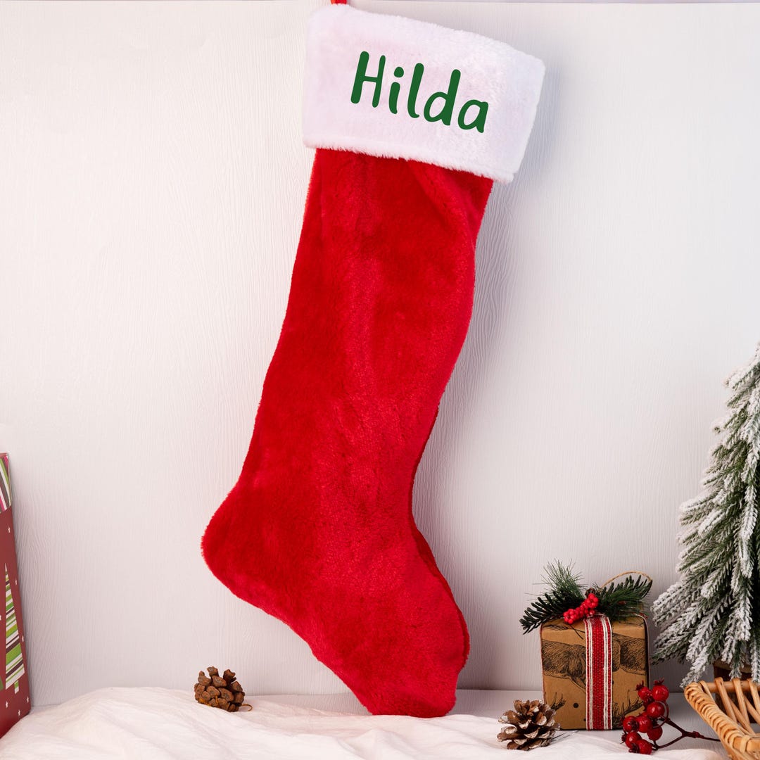 Christmas Name Red Stockings,personalized Christmas Stocking,red Velvet ...