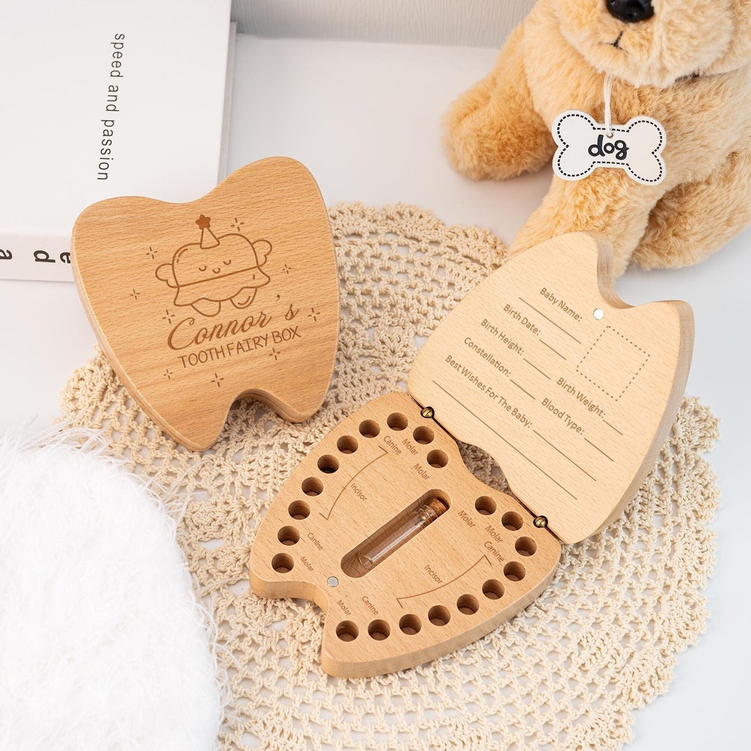 Personalized Tooth Fairy Box,engraved Wood Tooth Keepsake Box,kids ...