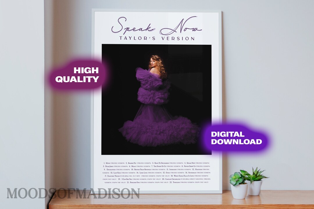 Speak Now Taylor's Version Custom Poster Digital - Etsy