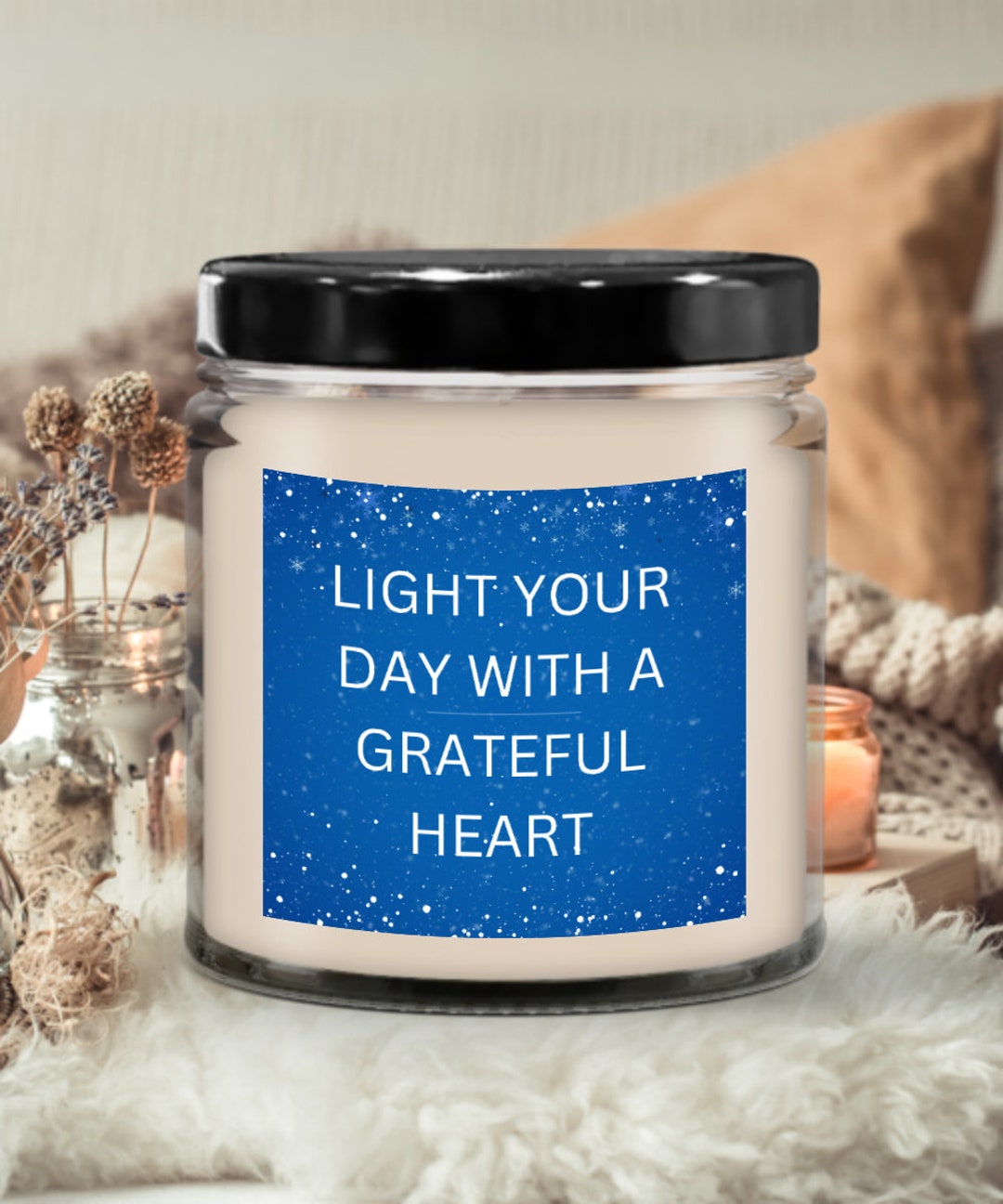 Vanilla Scented Candle: Grateful Heart Inspiration, 9 Oz Soy Wax - Etsy