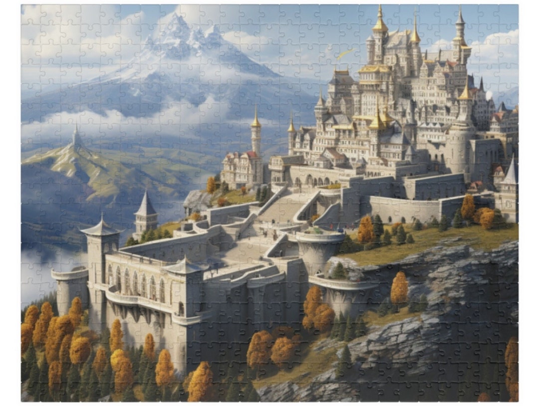Enchanting Medieval Castle Jigsaw Puzzle With a Majestic Mountain View ...