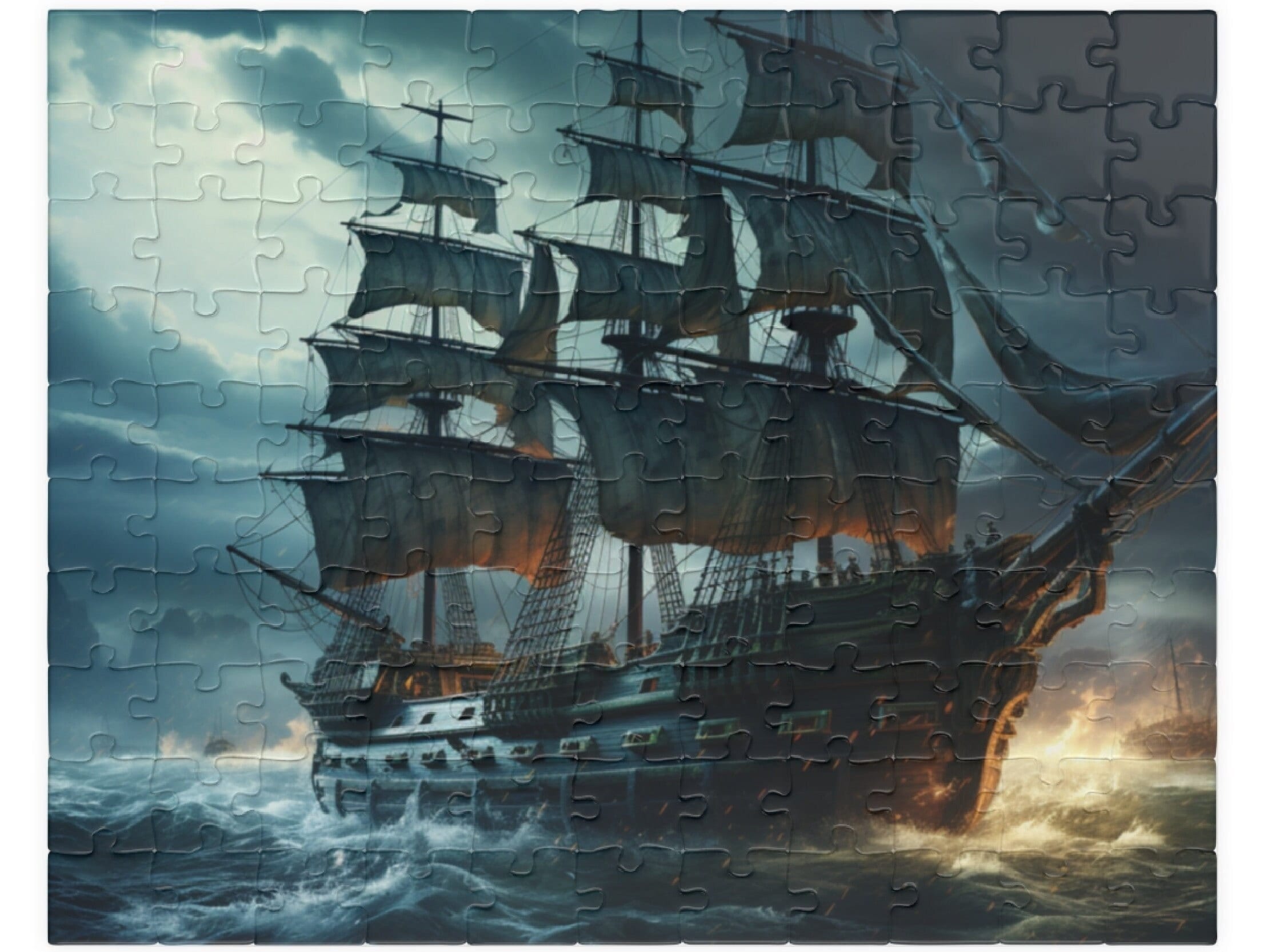 Dark Pirate Ship Jigsaw Puzzle A Breath-taking Fantasy Gift for Pirate ...