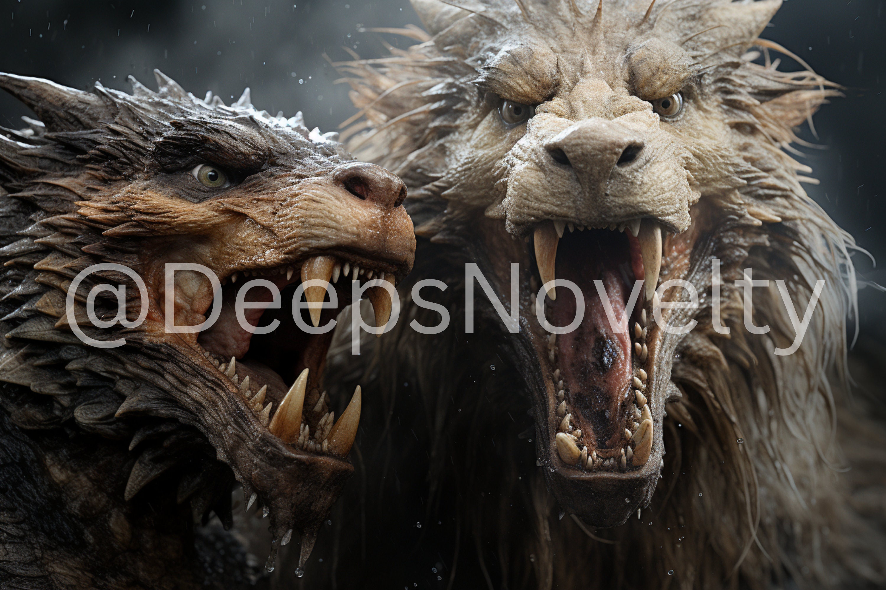 Powerful Werewolf Siblings: Printable Digital Art for Werewolf - Etsy