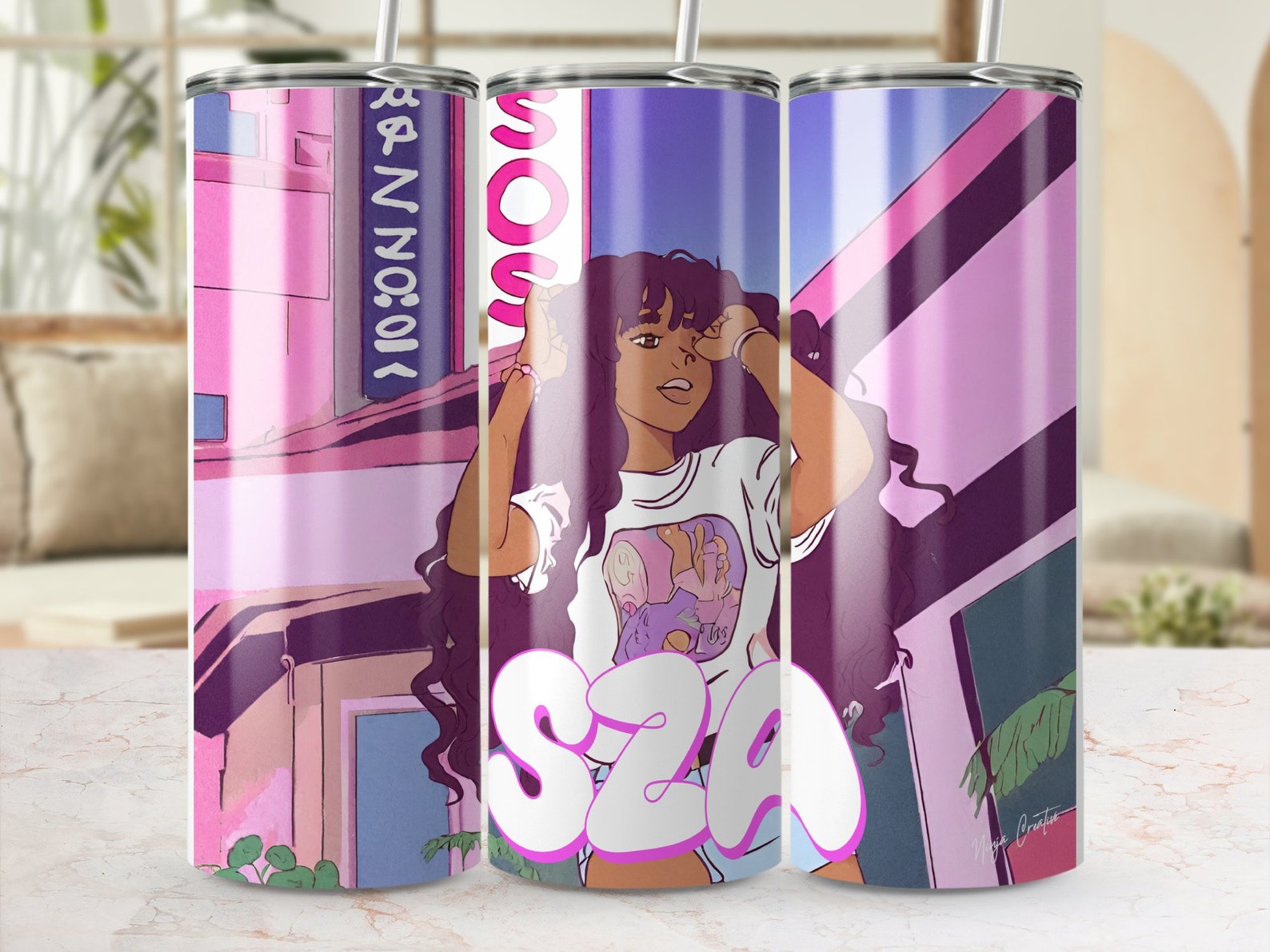 SZA Anime Snooze PNG, , Sza Sublimation,20oz Wrap, Women PNG, Tumbler ...
