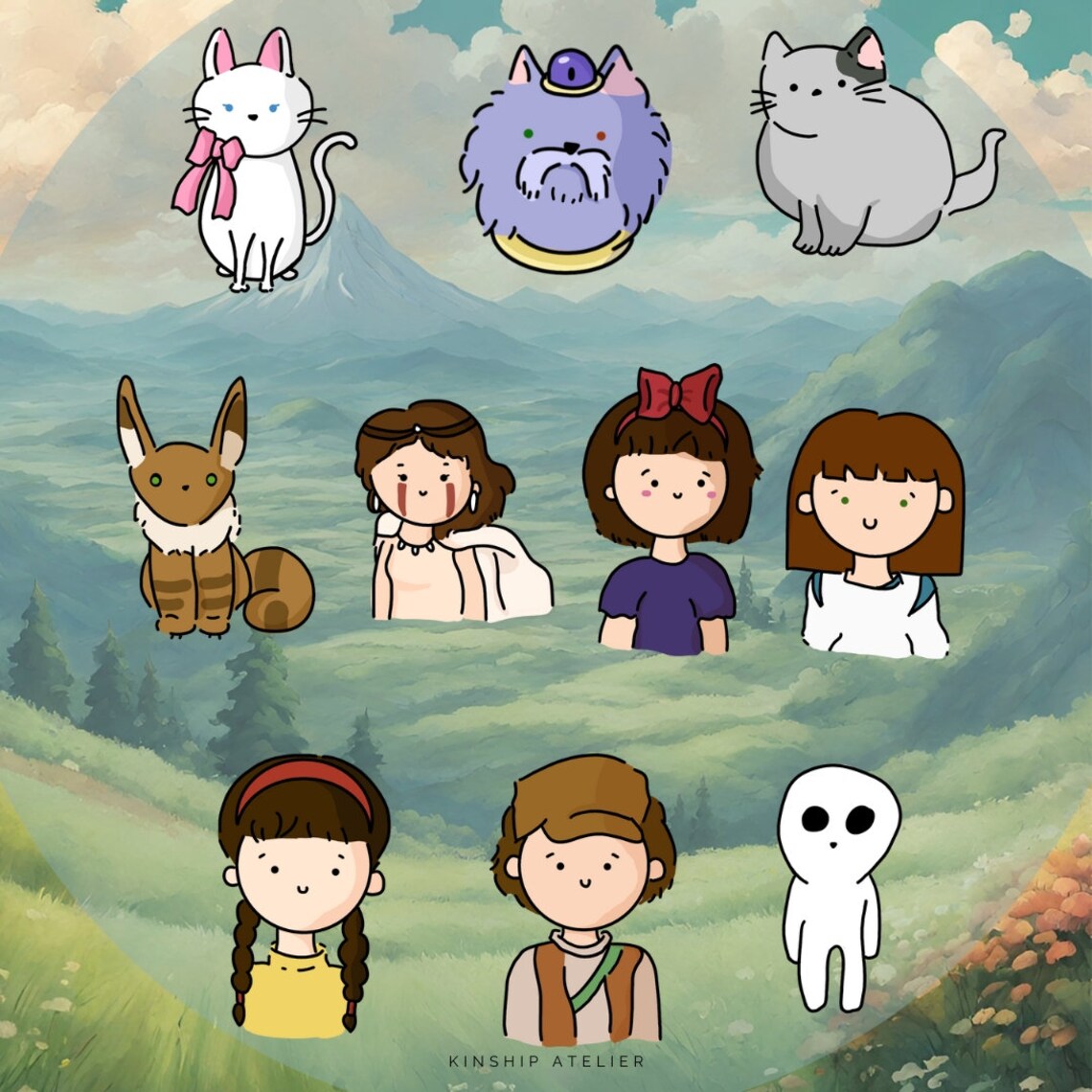 Studio Ghibli Digital Stickers Bundle Goodnotes Pre-cropped PNG PDF ...