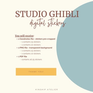 Studio Ghibli Digital Stickers Bundle Goodnotes Pre-cropped PNG PDF ...