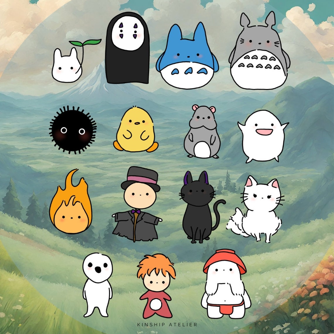 Studio Ghibli Digital Stickers Bundle Goodnotes Pre-cropped PNG PDF ...