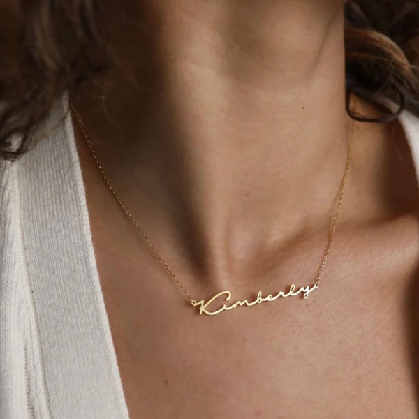 Cursive Necklace - Etsy