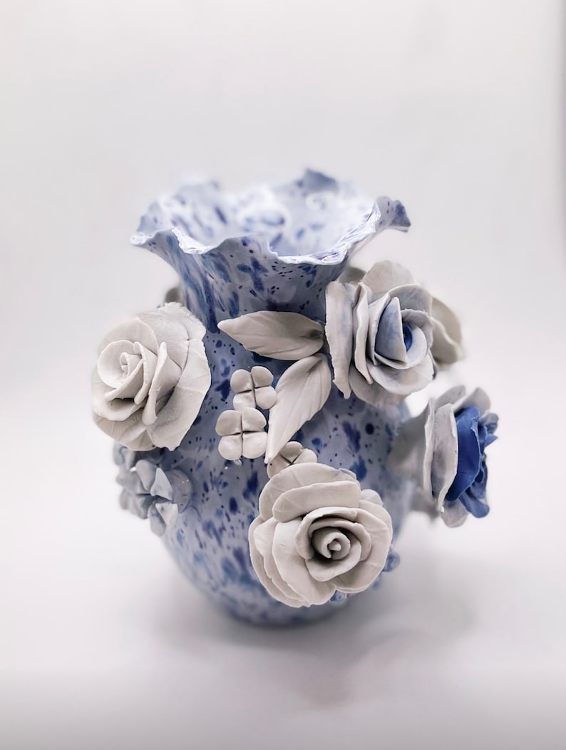 Garden Vessel Ceramic Flower Sculpture Ceramic Roses, Ceramic Flowers ...