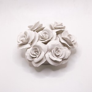Handmade Porcelain Flower Sculpture: Mini Forever Garden, Ceramic Roses ...