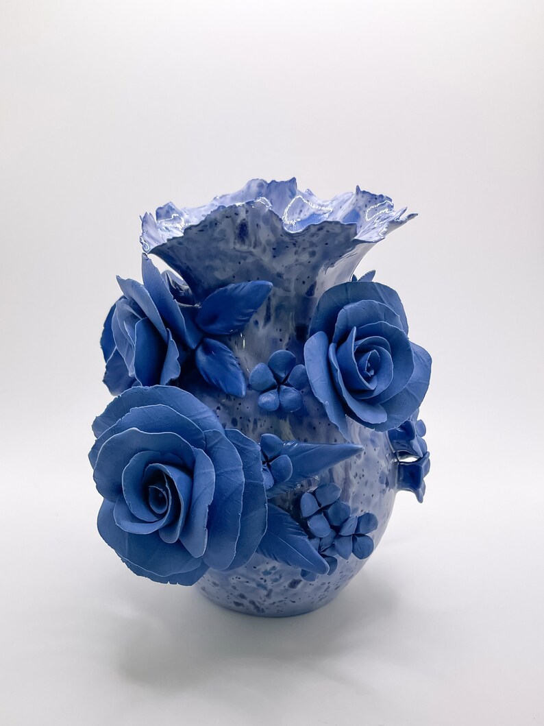 Garden Vessel Ceramic Flower Sculpture Ceramic Roses, Ceramic Flowers ...