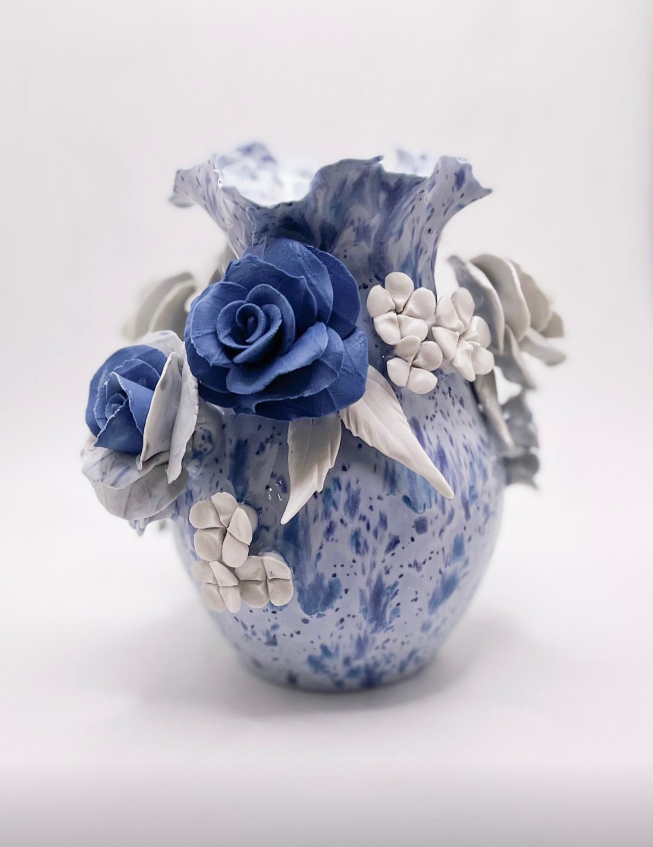Garden Vessel Ceramic Flower Sculpture Ceramic Roses, Ceramic Flowers ...