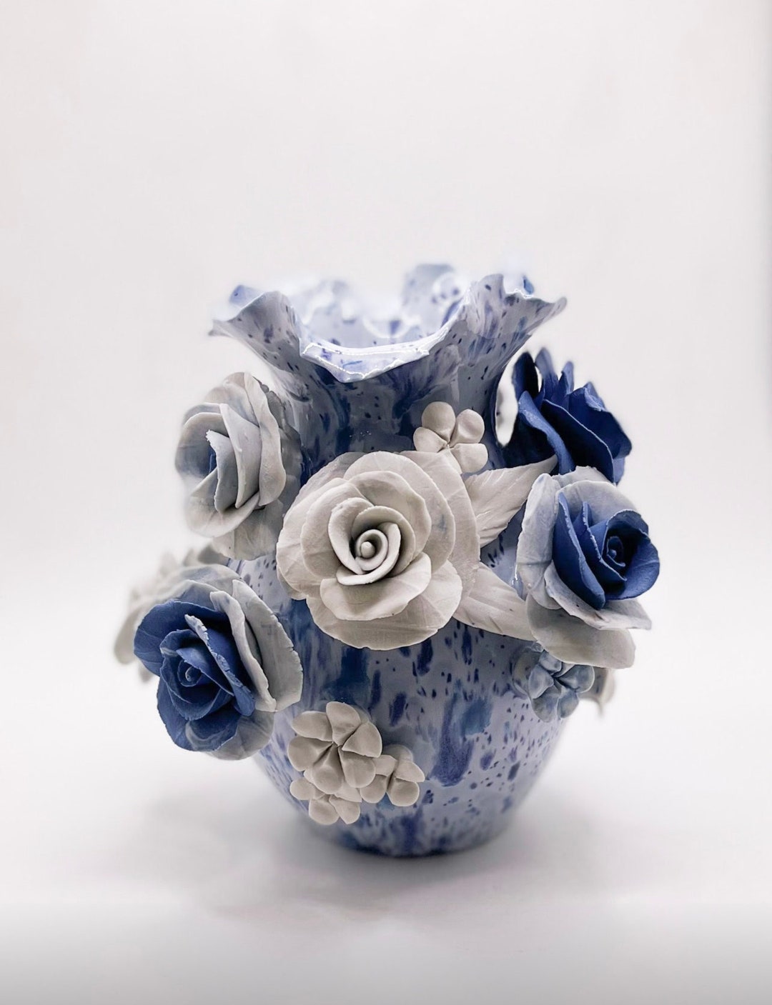 Garden Vessel Ceramic Flower Sculpture Ceramic Roses, Ceramic Flowers ...