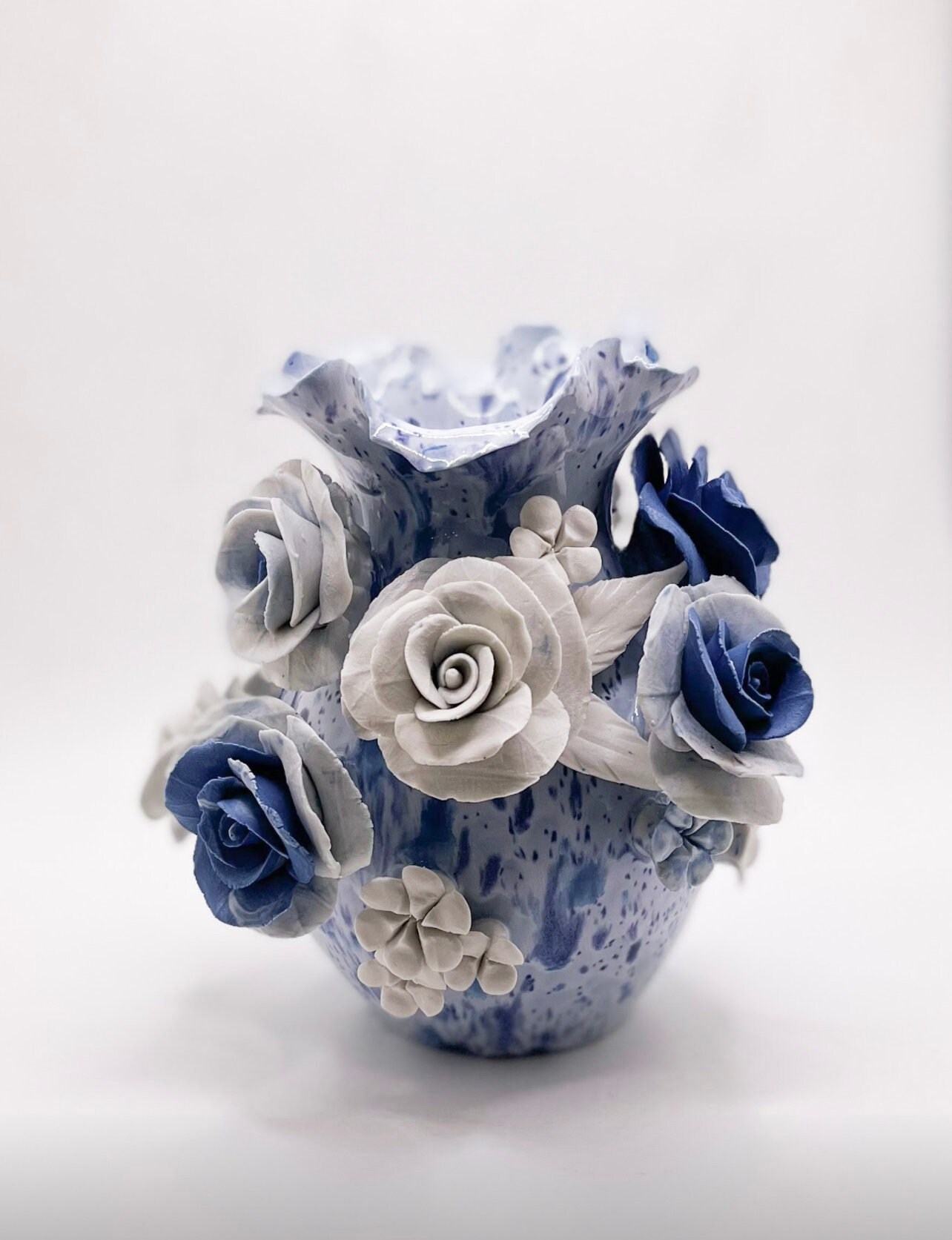 Garden Vessel Ceramic Flower Sculpture Ceramic Roses, Ceramic Flowers ...