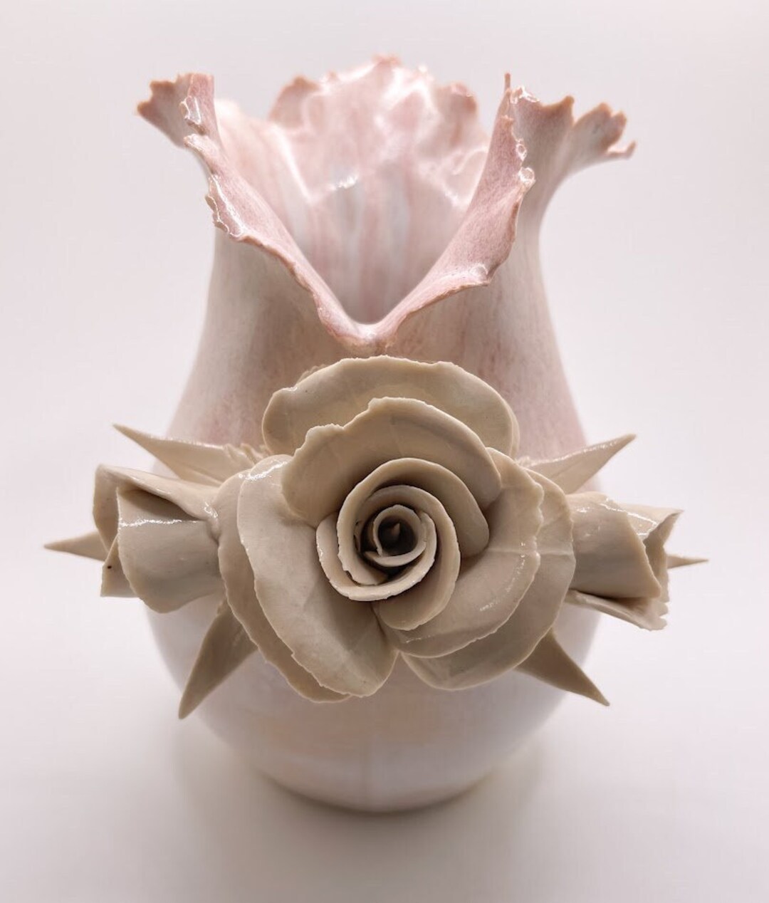 Garden Vessel Ceramic Flower Sculpture Ceramic Roses, Ceramic Flowers ...