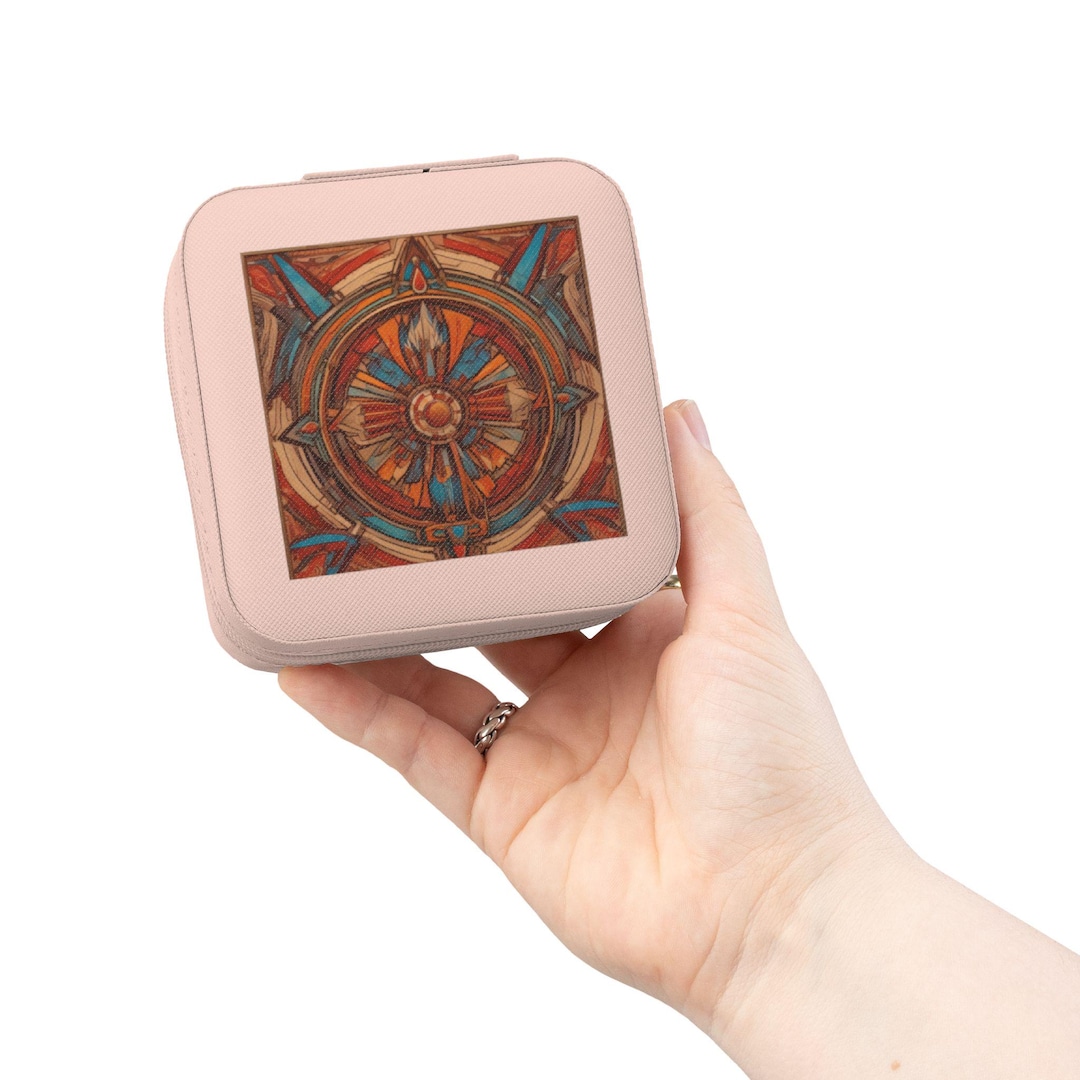 Bohemian Compass Mandala Jewelry Travel Case | Compact Organizer - Etsy