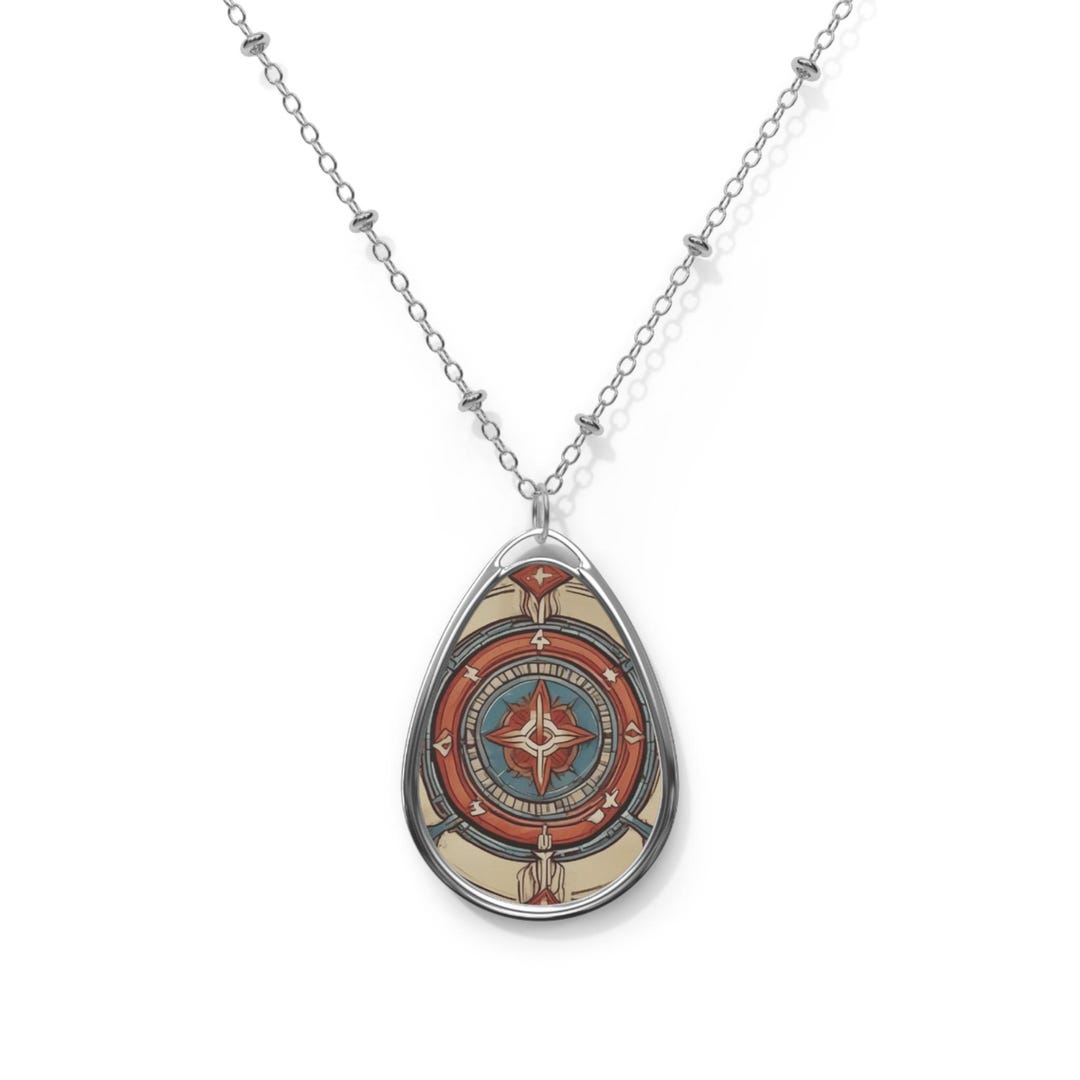 A Good Luck Oval Necklace, Native American Pendant Jewelry, Good Luck ...