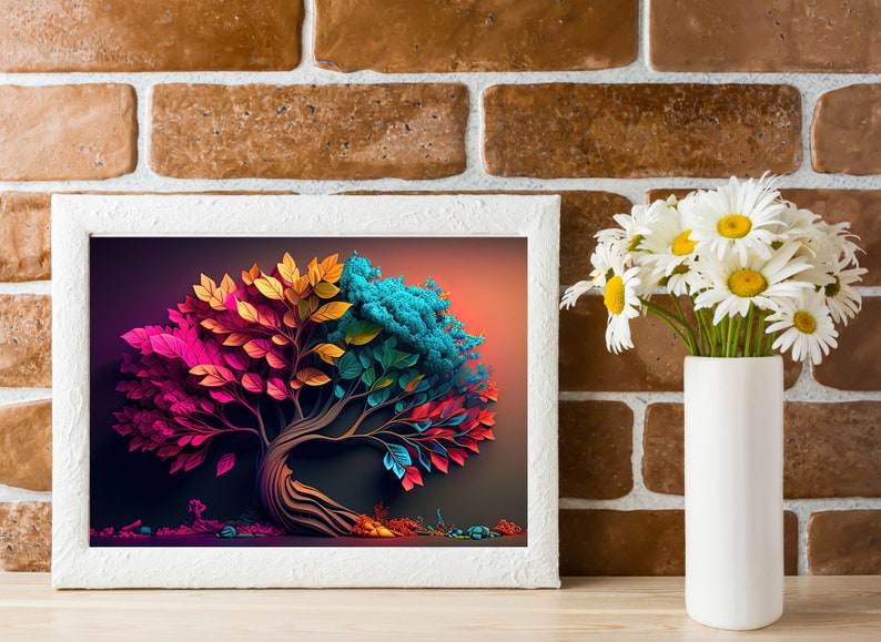 Abstract Tree Digital Prints, Abstract Tree Painting, Abstract Tree ...