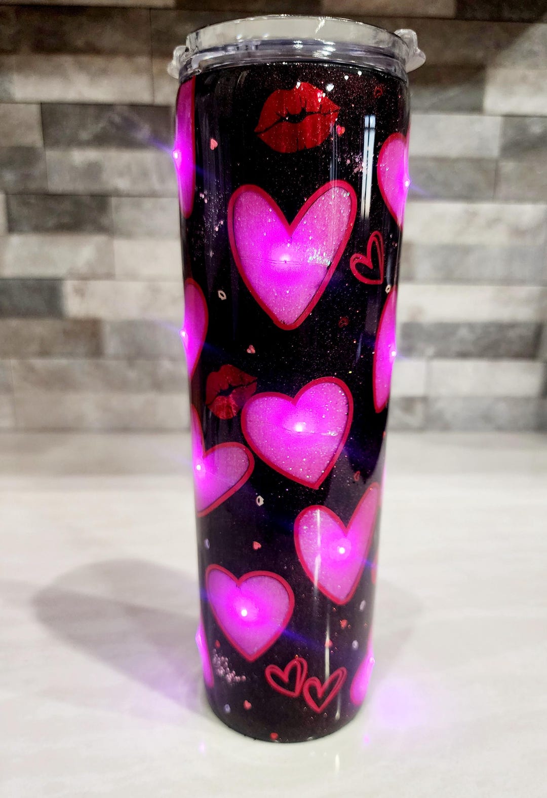 Light up Heart Valentine's Day Tumbler - Etsy