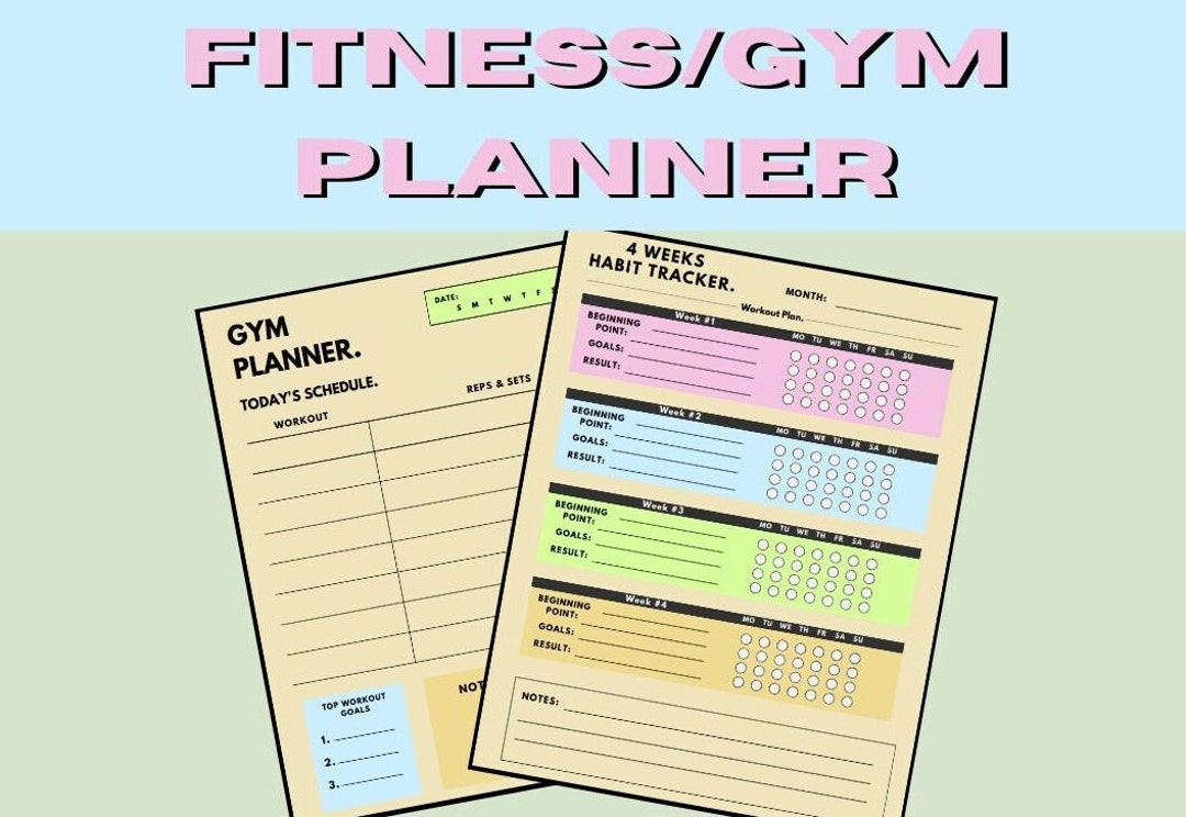 Self Fitness/ Workout Planner Printable | Digital Self Development ...