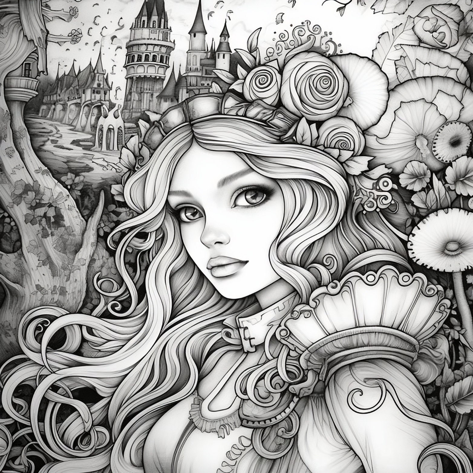 12 Beautiful Girl Coloring Pages for Adult Cute Girl Coloring Pages ...