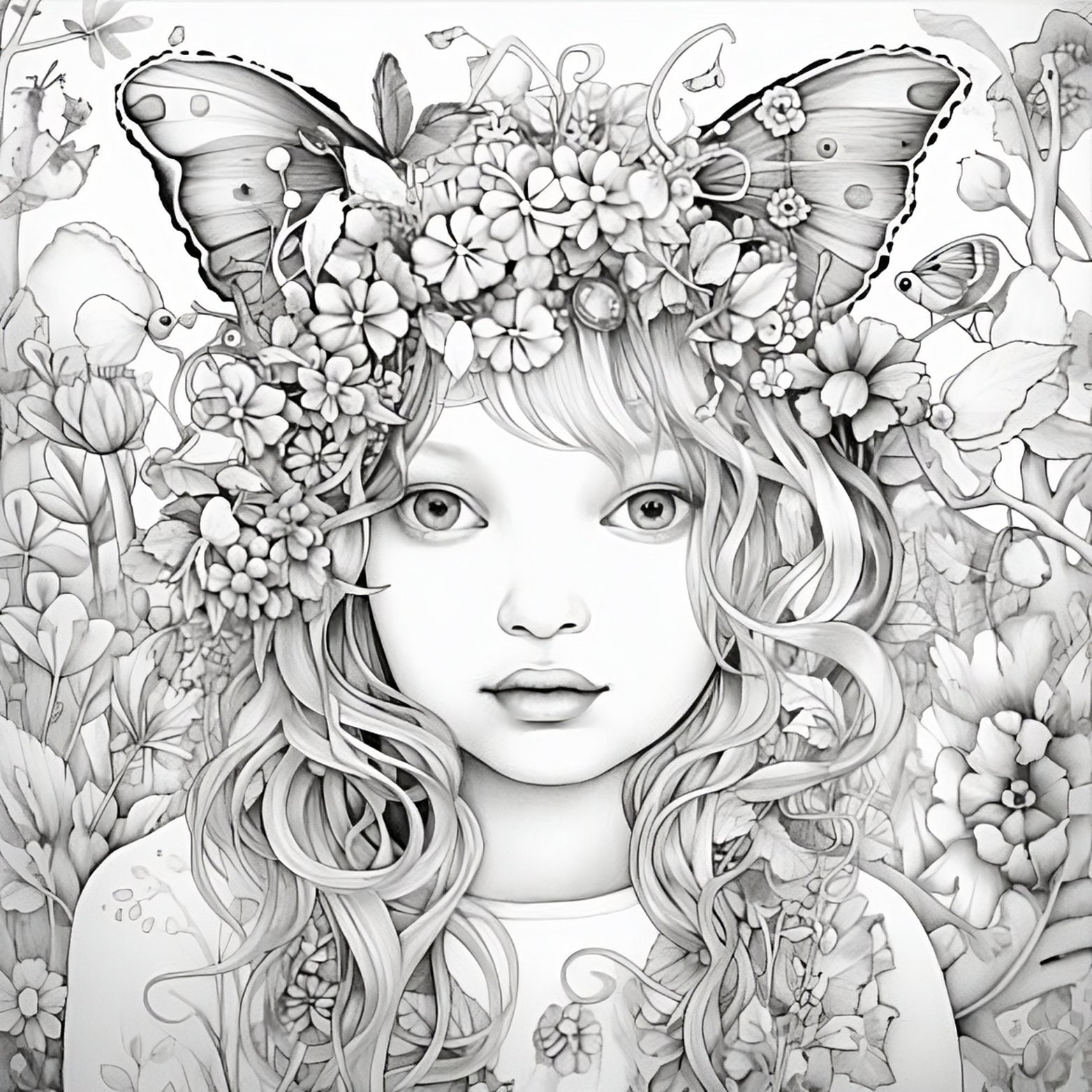 12 Beautiful Girl Coloring Pages for Adult Cute Girl Coloring Pages ...