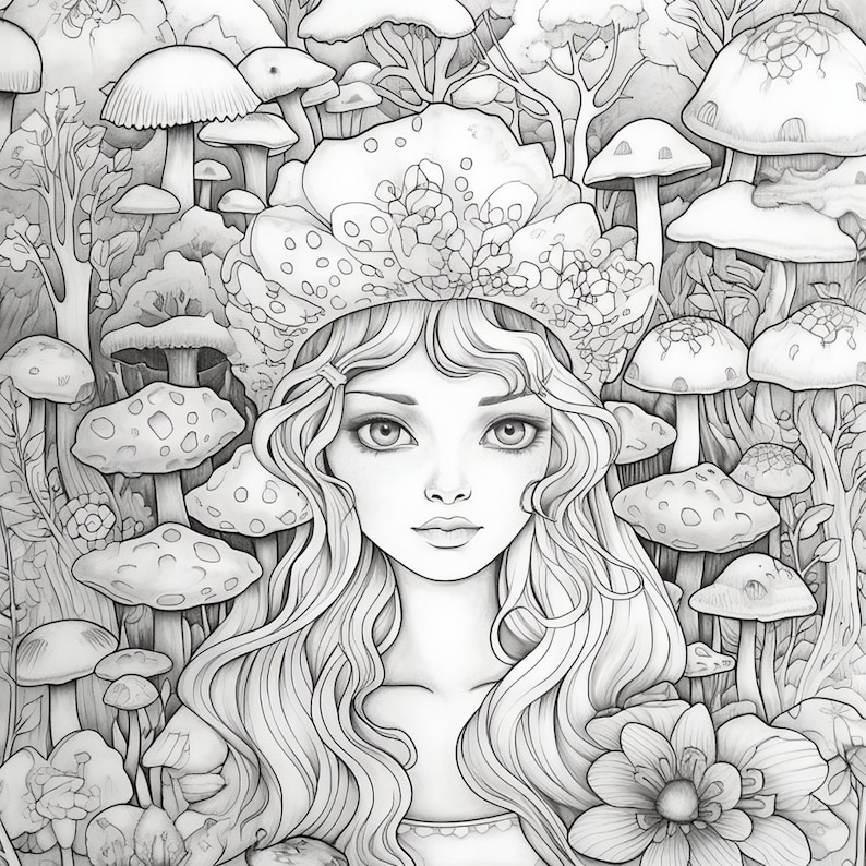 12 Beautiful Girl Coloring Pages for Adult Cute Girl - Etsy