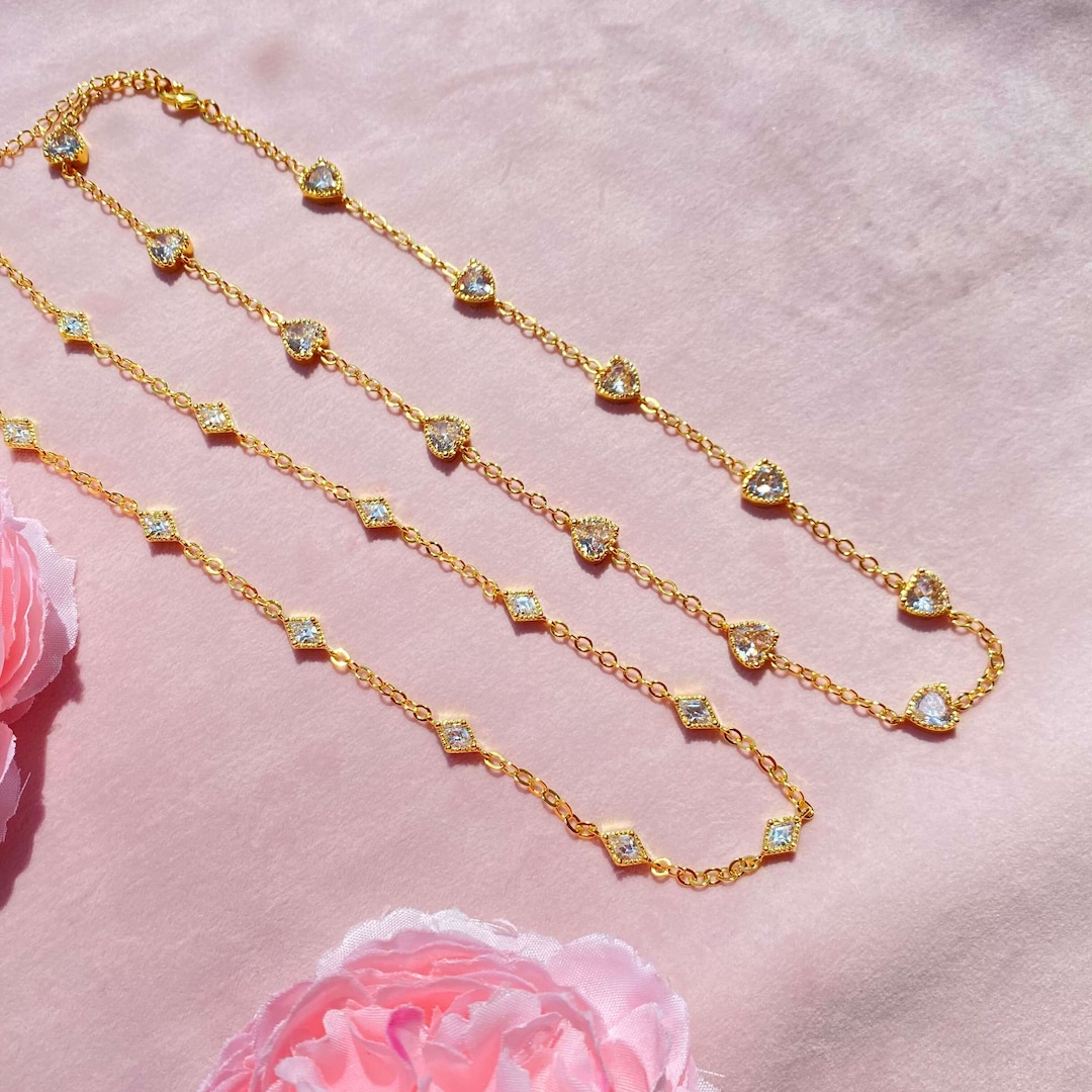 Y2K Gold Star Chain Necklace,gold Star Chain Necklace Choker Jewelry ...