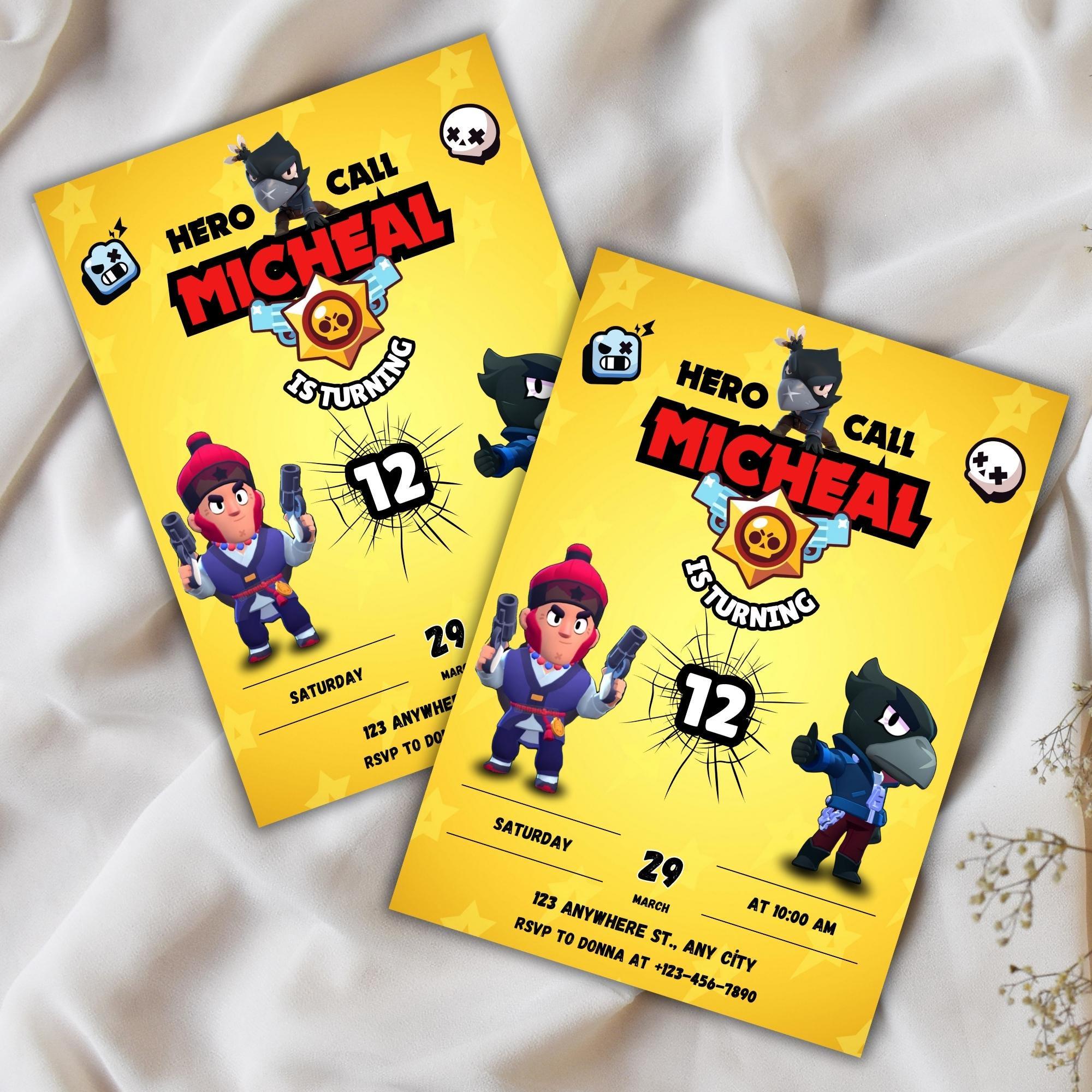 Brawl Stars Party Invitation, Brawl Stars Birthday, Canva Brawl Stars ...