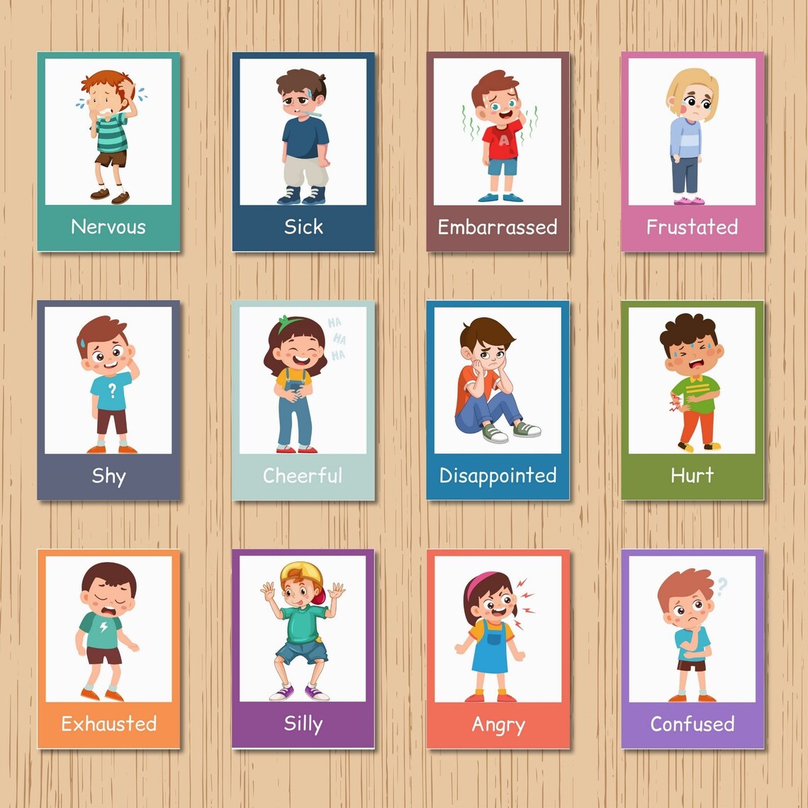 24 Printable Feelings Flashcards, Emotion Flash Cards, Emotion Cards ...