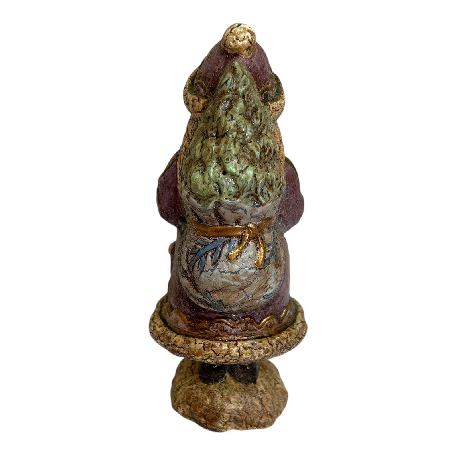 Vintage Resin Wood Natural Folk Art Style Santa Claus With Presents ...